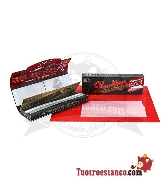 Papel Smoking Deluxe 1 1/4 de 78 mm + Tips de Cartón